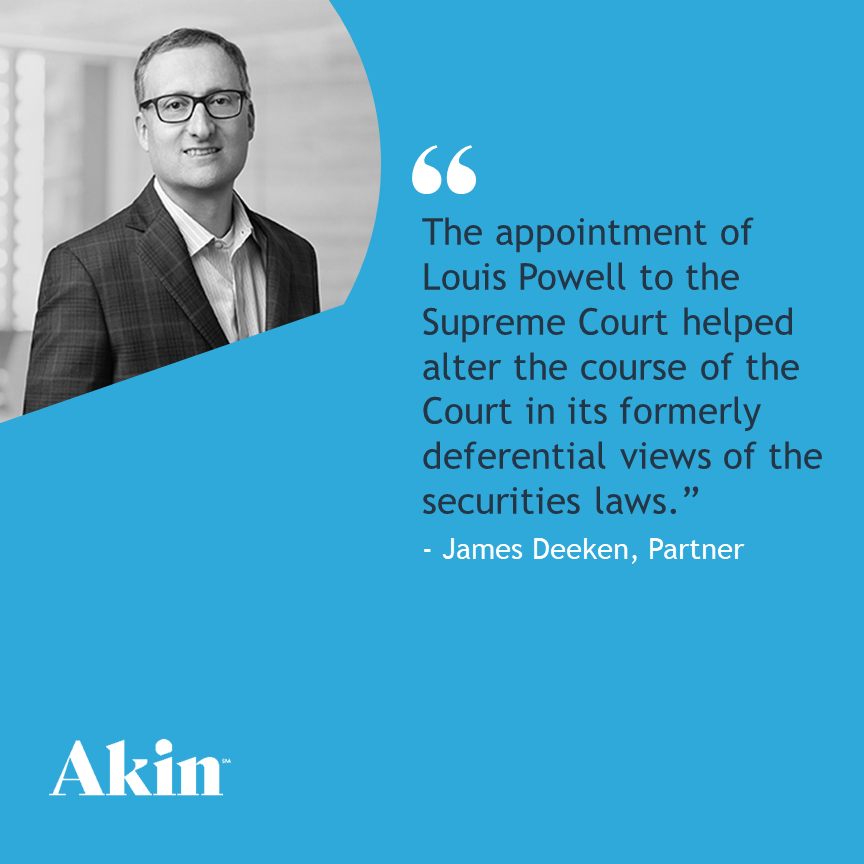 Justice Louis Powell and the Evolution of Modern Securities Law: A ...