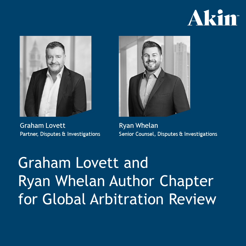 Graham Lovett and Ryan Whelan Author Chapter for Global Arbitration ...