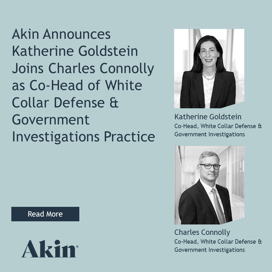 Akin Announces Katherine Goldstein Joins Charles Connolly as Co-Head of ...
