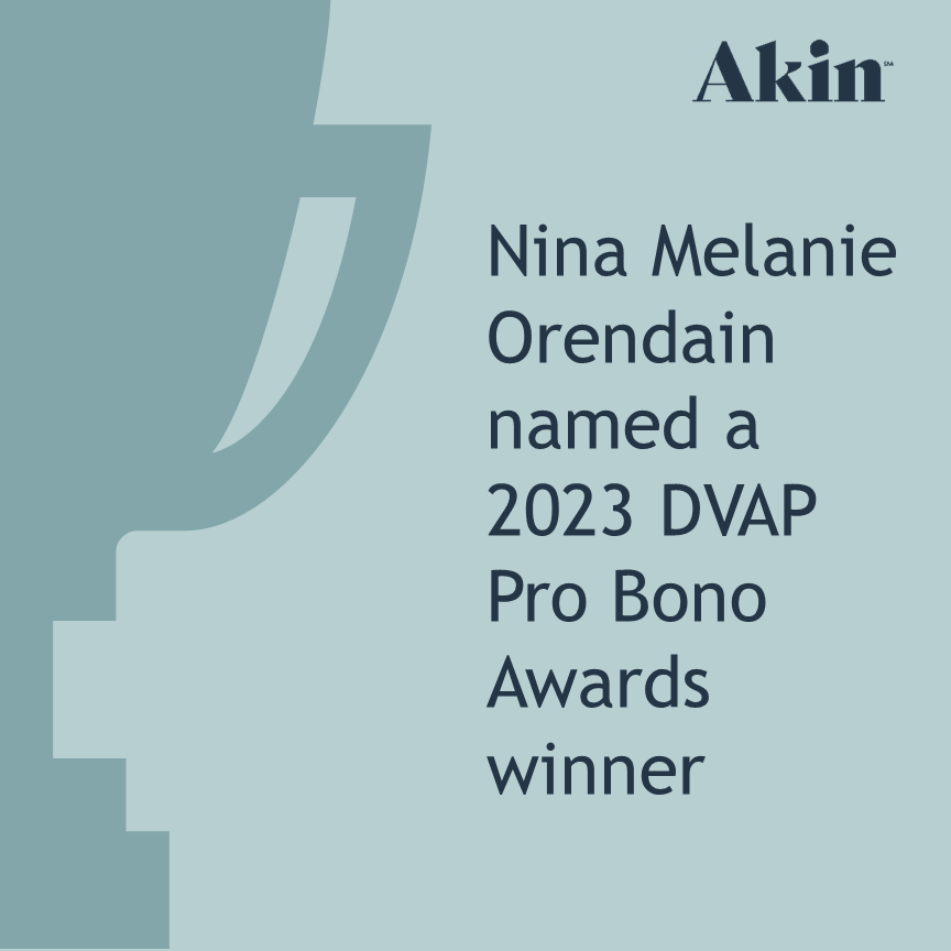 Nina Orendain Wins Inaugural DVAP Pro Bono Award | Akin