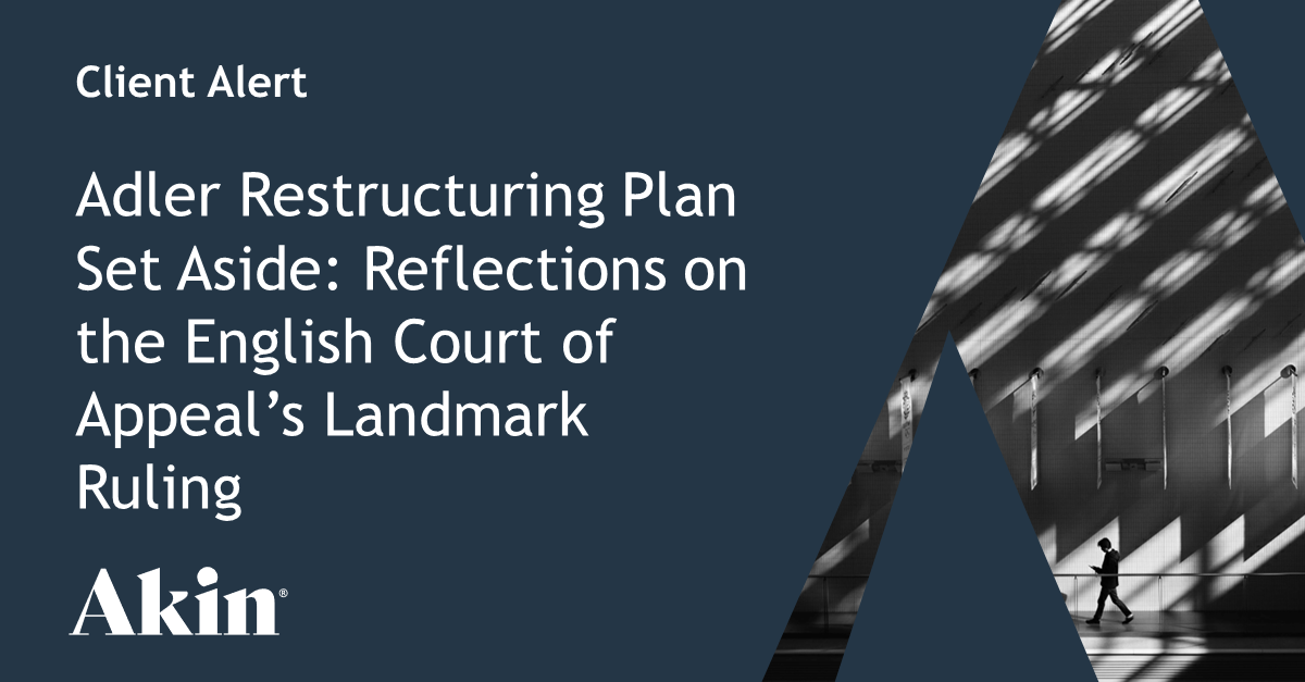 Adler Restructuring Plan Set Aside: Reflections on the English Court of ...