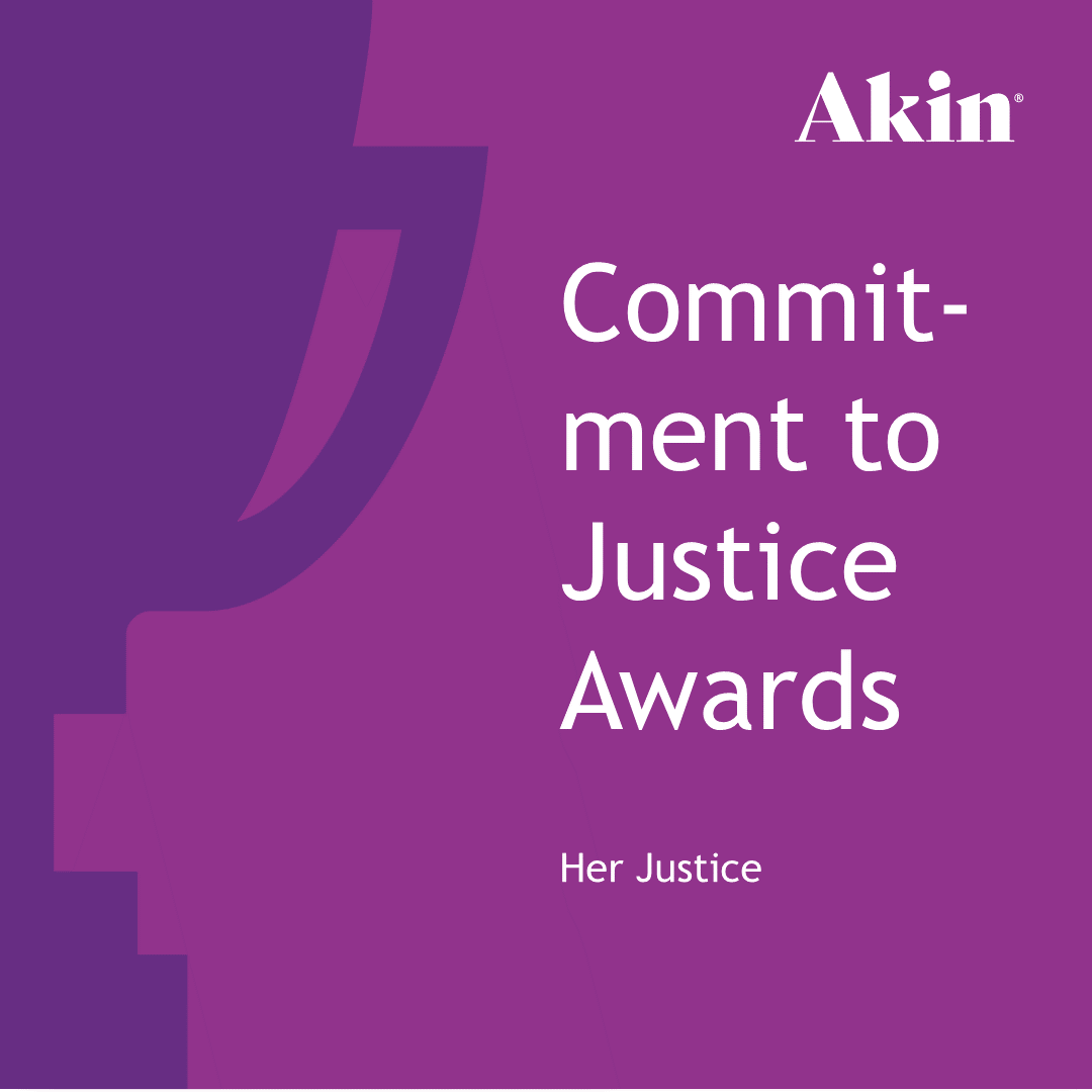 Akin and Counsel Jillian Kulikowski Recognized with Her Justice ...