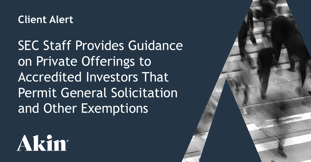 SEC Staff Provides Guidance on Private Offerings to Accredited ...