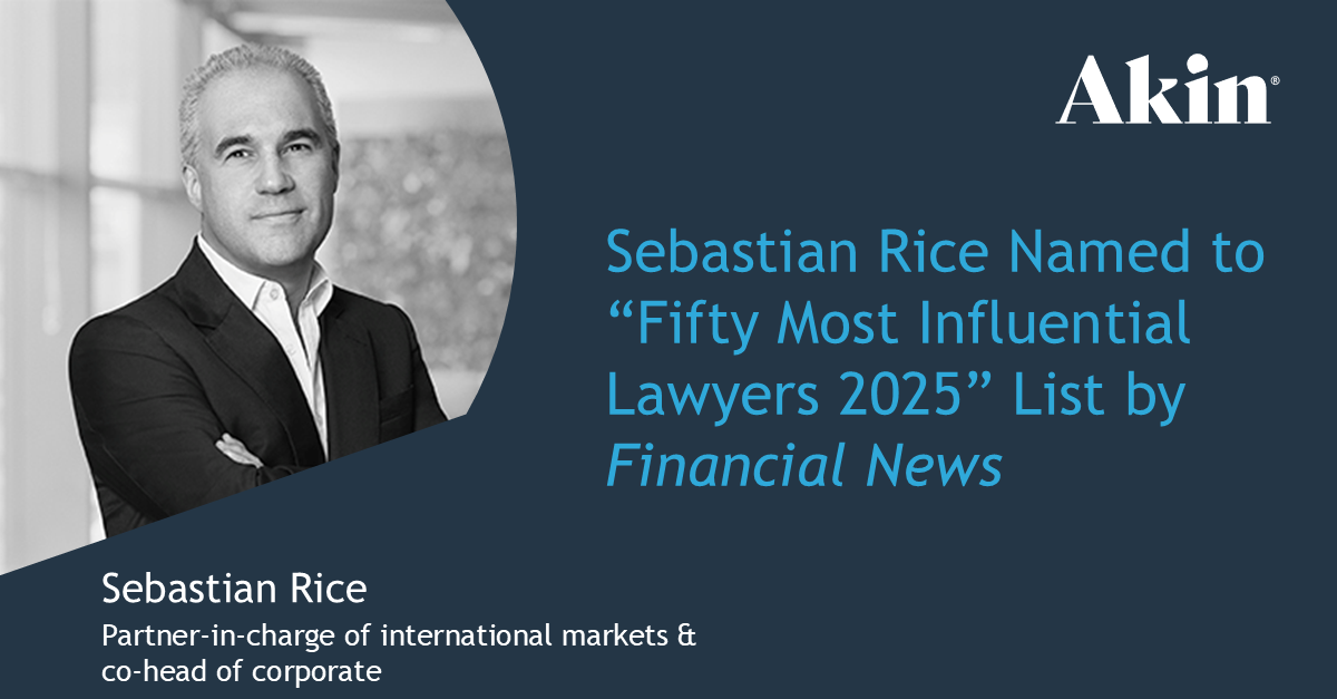 Sebastian Rice Named to “Fifty Most Influential Lawyers 2025” List by ...