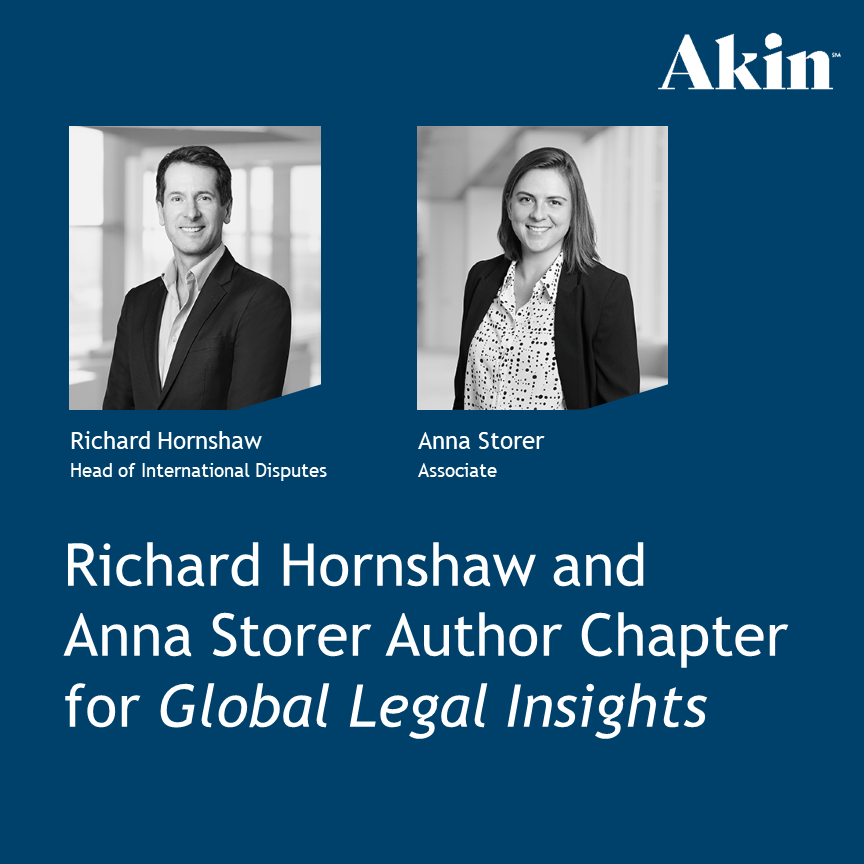Richard Hornshaw, Anna Storer Author Chapter for Global Legal Insights ...