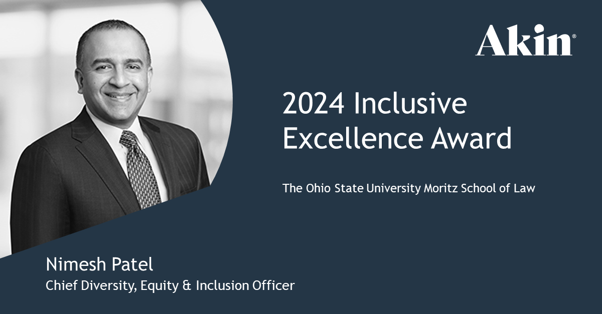 Nimesh Patel Wins Inclusive Excellence Award by Alma Mater | Akin