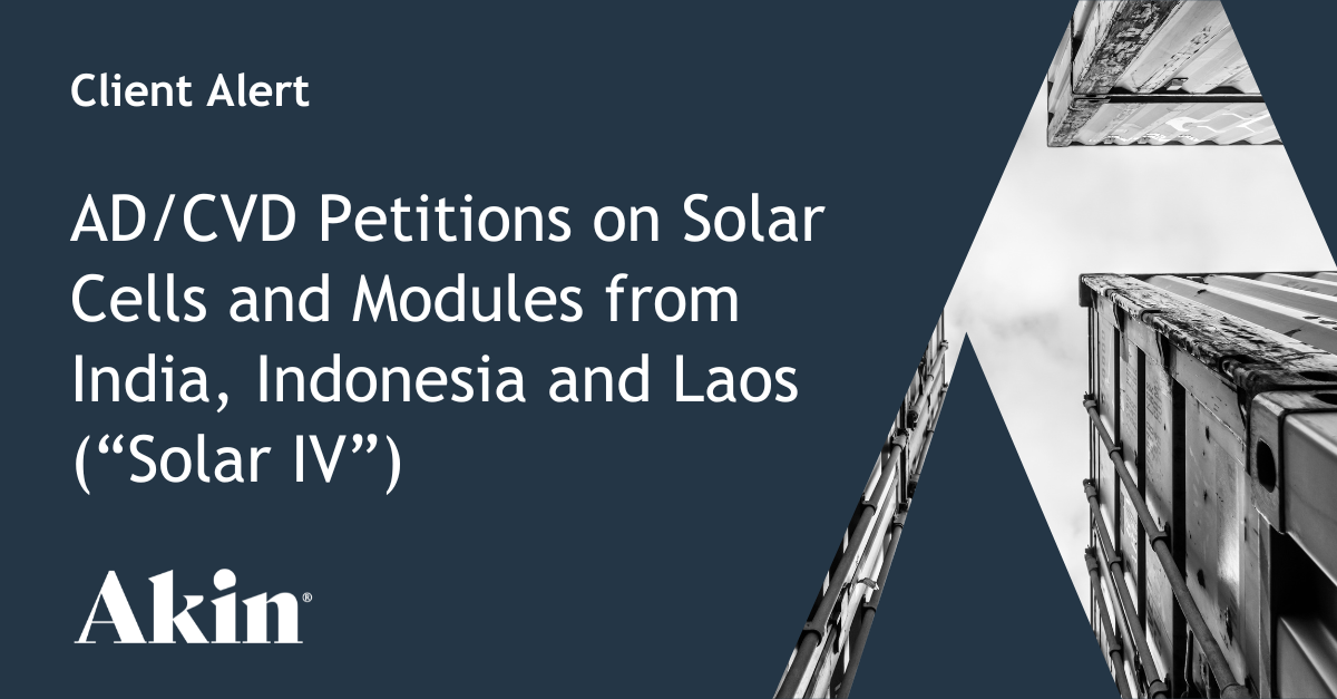 AD/CVD Petitions on Solar Cells and Modules from India, Indonesia and ...
