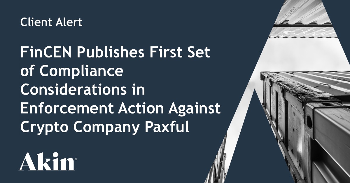 FinCEN Publishes First Set of Compliance Considerations in Parallel ...