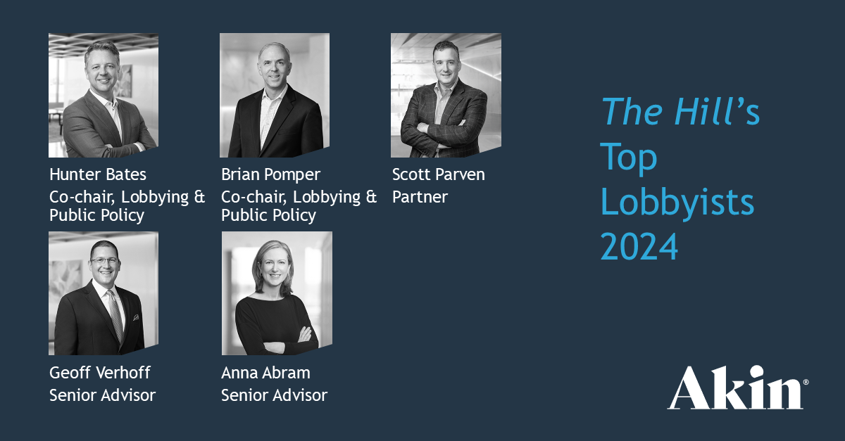Five Akin Advisors Again Named to The Hill’s “Top Lobbyists” | Akin