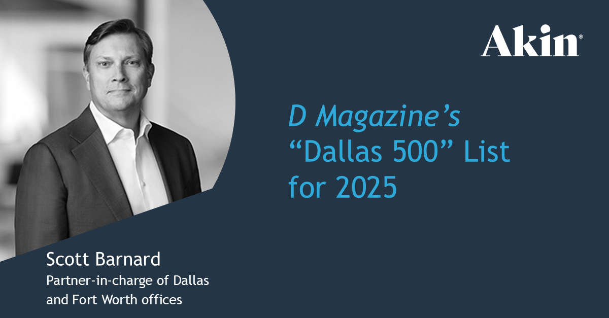 D Magazine Again Selects Scott Barnard for “Dallas 500” List | Akin